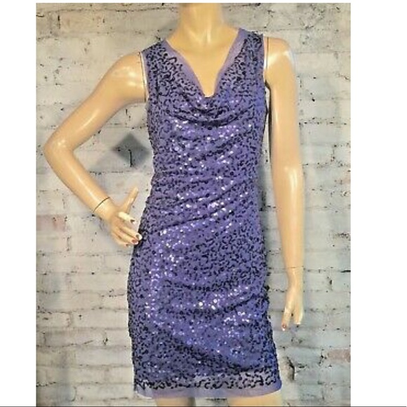 Max Studio | Dresses | Max Studio Blue Sequin Cocktail Dress M | Poshmark